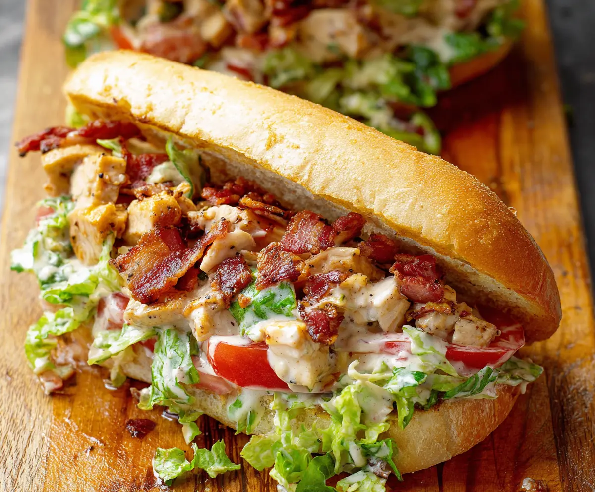 Delicious Chopped Chicken Bacon Ranch Sandwich